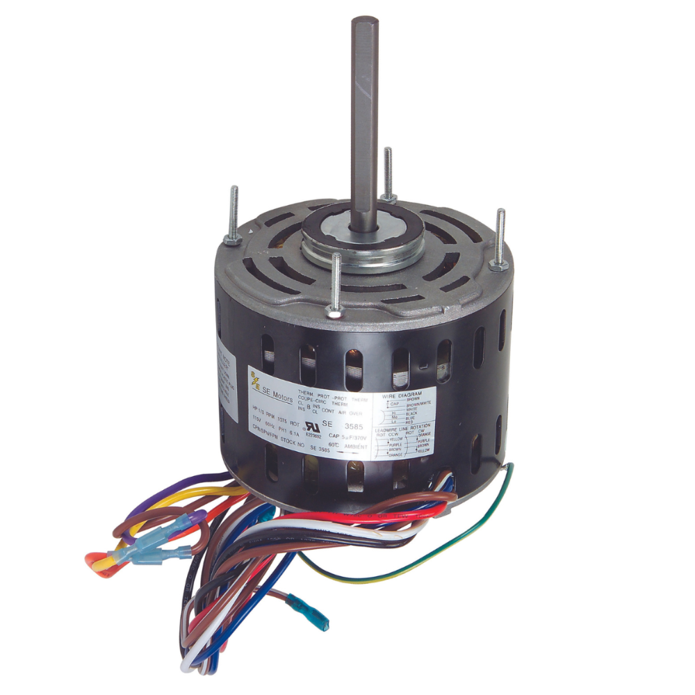 MOTOR SOPLADOR DE HORNO PSC - 1/2HP 1075RPM 115V – FrioAire - Aire Acondicionado y Refrigeración